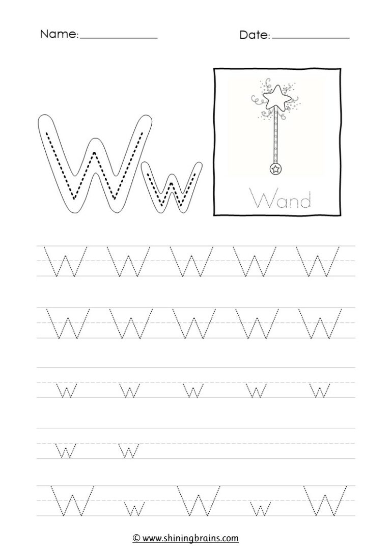 Tracing Letter W w Worksheet