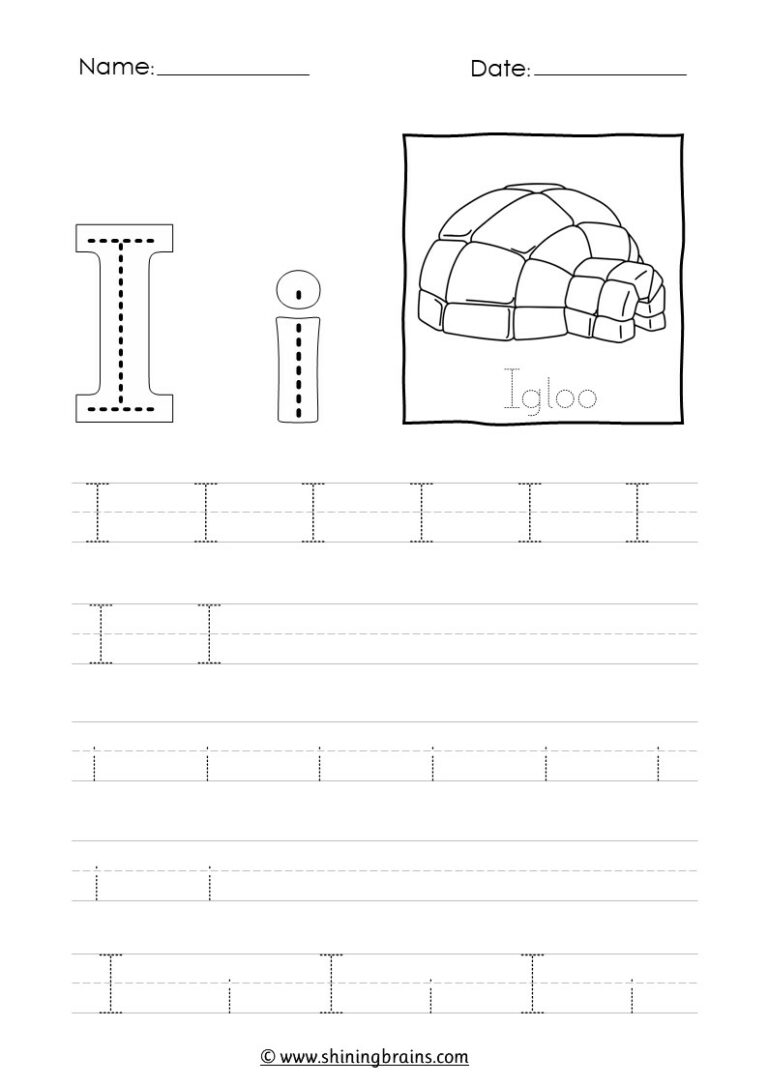 Tracing Letter I i Worksheet